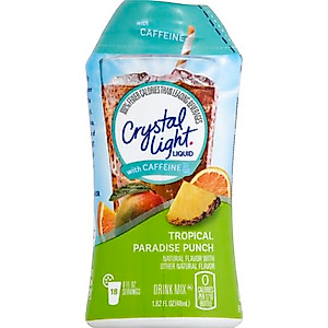 Crystal Light Sugar-Free Zero Calorie Liquid Water Enhancer with Caffeine - Tropical Paradise Punch Water Flavor Drink Mix (1.62 fl oz Bottle)