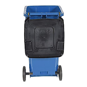 Vestil TH-32-BLU Trash Can, Polyethylene, 18-1/2" Width, 37-1/2" Height, 22" Depth, 32 gallon Capacity, Blue