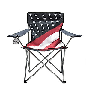 WFS Camping Quad Chair, Red/White/Blue