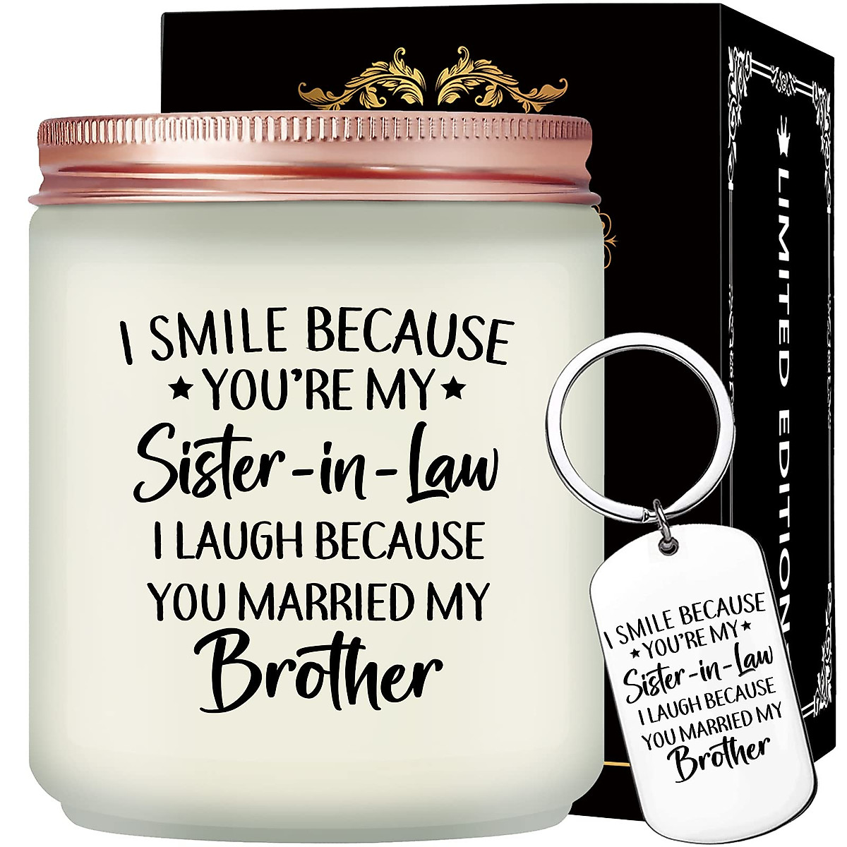 Maybeone Sister in Law Christmas Gifts - Birthday Valentines Day Mothers Day Wedding Gifts for Sister in Law - Scented Candle Gifts for Future Sister in Law