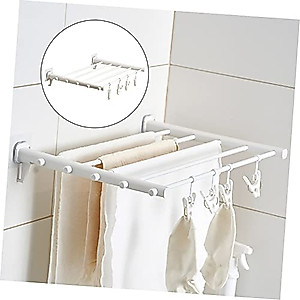 Cabilock Drying Rack Wall Mounted Drying Rack Heavy Duty Coat Hangers Collapsible Hangers Towels Drying Rack Metal Hanger Laundry Drying Rack Drying Coat Hanger Clothing Drying Rack White