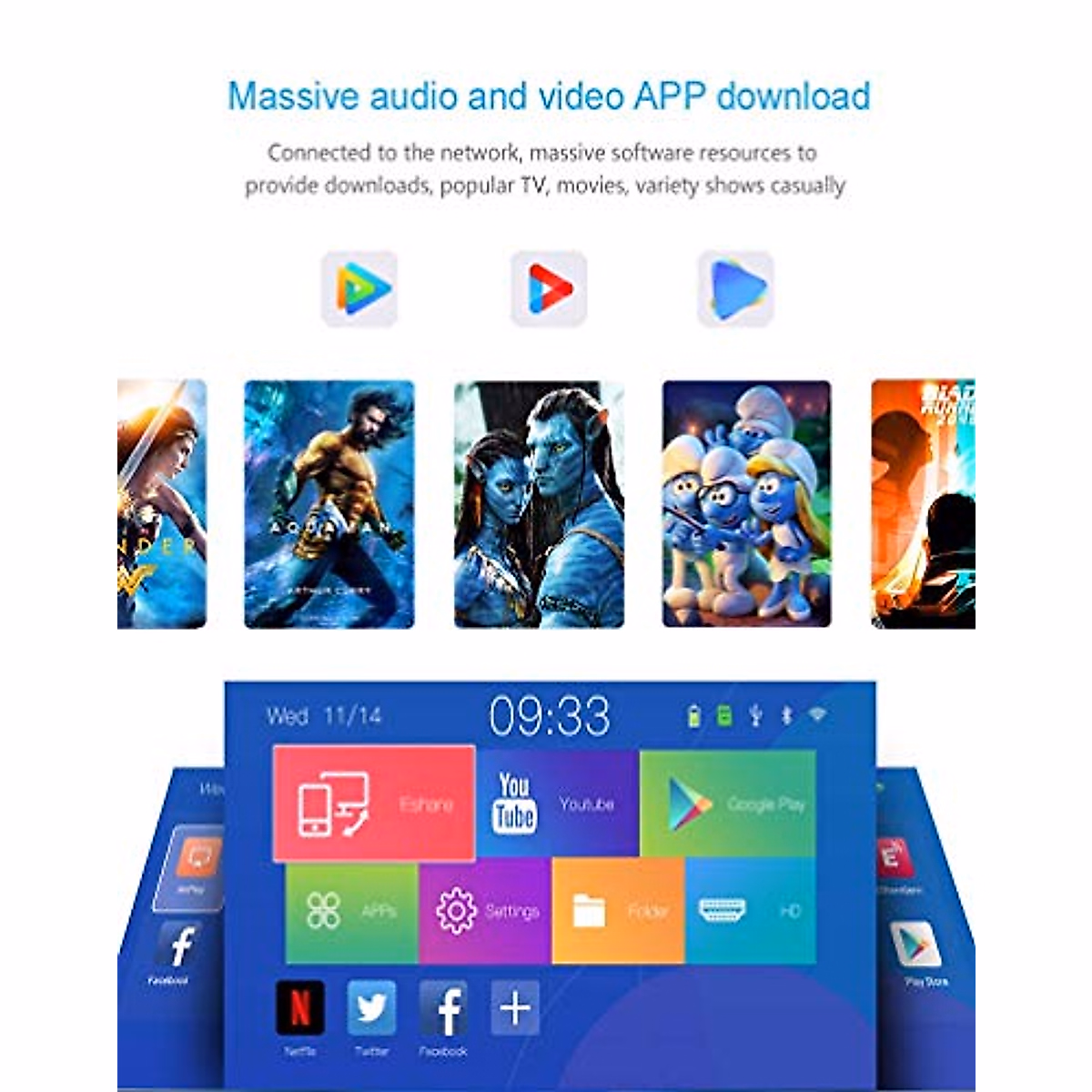 DROOS Mini Projector Portable,1080p Support, Hd Home Theater Projector, Projection Size 200, 6000 Mah Battery, Hdmi, USB, Sd, (projectors)