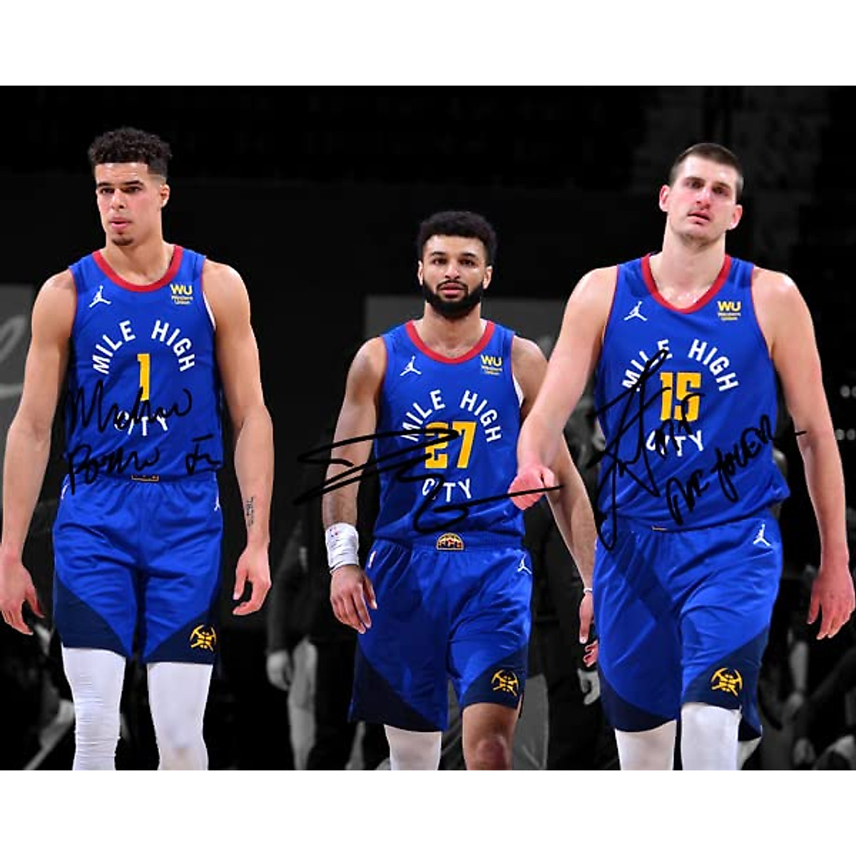 Ikonic Fotohaus Jamal Murray Nikola Jokic Michael Porter Jr Signed Photo Autograph Print Wall Art Home Decor