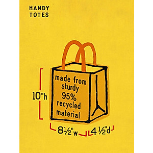 Blue Q Handy Tote, Packin' Snacks, reusable lunch sack or gift bag, made from 95% recycled material, easy to wipe clean, 10"h x 8.5"w x 4.5"d