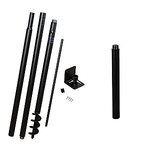 Universal Mounting Pole Kit - Great for Post-Mounted Bird Houses and Bird Feeders, Heavy Duty Pole with Threaded Connections with 12" Pole Extender