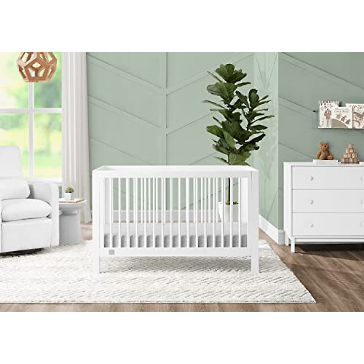 GAP babyGap Charlie 6-in-1 Convertible Crib - Greenguard Gold Certified, Bianca White