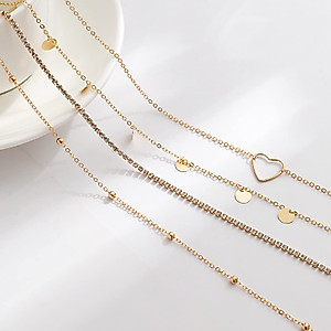 Aezlhjya 14K Sexy Overlay Metal Waist Chain for Women,Shinny Peach Heart Sequin Claw Belly Chain Beads Waist Chain Body Chains Jewelry Gift for Girls (2chian-4), Gold