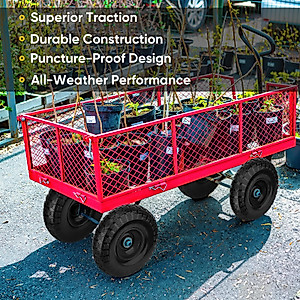 TICONN 4.10/3.50-4" Tire and Wheel Flat Free, 2 Pack 10" Solid Rubber Tires with 5/8” Axle Bore Hole and Double Sealed Bearings, Perfect for Wheelbarrow, Garden Cart, Wagon, Dolly (Black, 2PK)