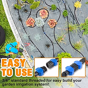 LAVEVE Soaker Hoses for Garden 100 FT (50 FT x 2Pack), Heavy Duty Drip Irrigation Hose Save 80% Water, Leakproof Double Layer Sprinkler Hose Black Water Hose for Watering System Garden Beds Vegetable