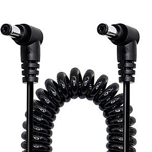 5.5mm x 2.1mm DC Power Extension Cable YACSEJAO 12V DC Right Angle Coiled Power Adapter Extension Cord for CCTV Security Camera,IP Network Camera,DVRs and More Devices