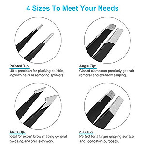 Tweezers, [6+1 PCS] Tweezer Kit, Professional Tweezers Set, Eyebrow Tweezers, Tweezers for Women Facial Hair, Men Women Eyebrow Tweezer Set, Tweezers for Wig Plucking, Ingrown Hair Removal, Splinter