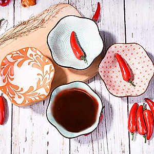 Whitenesser Soy Sauce Dish Dipping Sauce Bowl Seasoning Dishes Soy Dipping Sauce Dishes-Set of 4