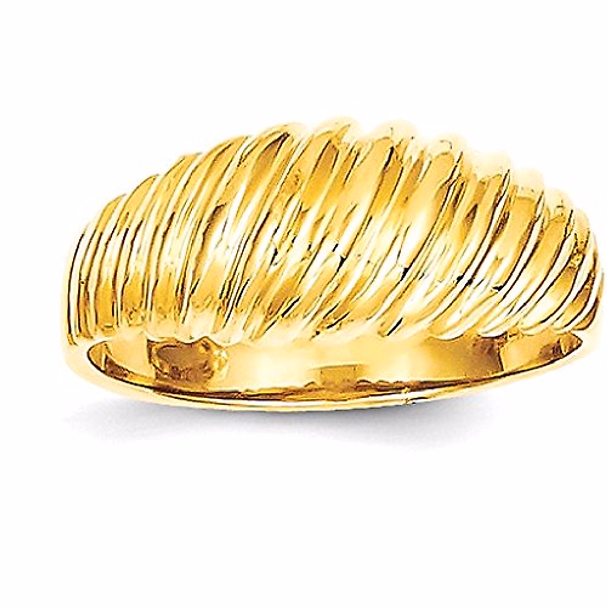 IceCarats 14K Yellow Gold Chunky Dome Statement Ring Size 6