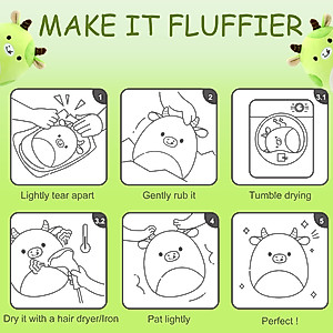 Gudisi Avocado Cow Plush Toy Pillow Cute Stuffed Animal Soft Plushie Doll Gift for Kids Boys Girls Green 12 inch