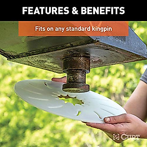 CURT 16722 5th Wheel Hitch Lube Plate, 12-Inch Diameter, White