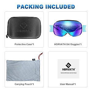 SH HORVATH HD Ski Snowboard Goggles, Magnetic HD Mirrored Lens for Men Women