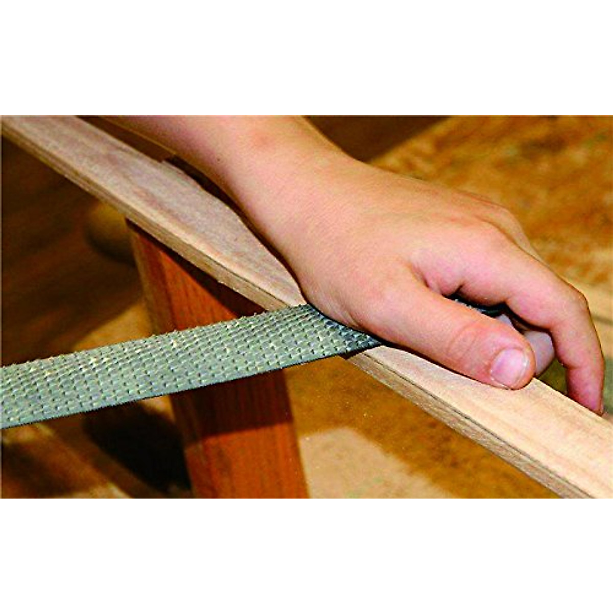 YCAMMIN 8" Wood Rasp File Set with Rubber Grip - Includes Hand Cut Round, Half-Round, and Flat Rasp File Kit - Curved and Flat Tools(3 Pcs) The Color of Packing Bag is Random