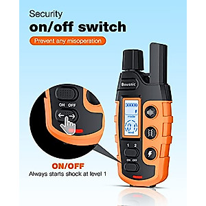 Bousnic Dog Shock Collar - 3300Ft Dog Training Collar with Remote for 5-120lbs Small Medium Large Dogs Rechargeable Waterproof e Collar with Beep(1-8), Vibration(1-16), Safe Shock(1-99) (Orange)