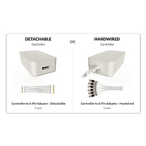 Litcessory Controller to 6-Pin Adapter for Philips Hue Lightstrip Plus (Detachable Version, White - MICRO 6-PIN V4)