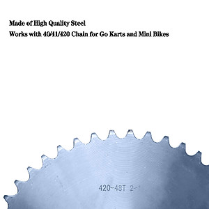 Gekufa Go Kart Sprocket,48 Tooth for 40/41/420 Chain,Sprocket for Go Karts and Mini Bikes
