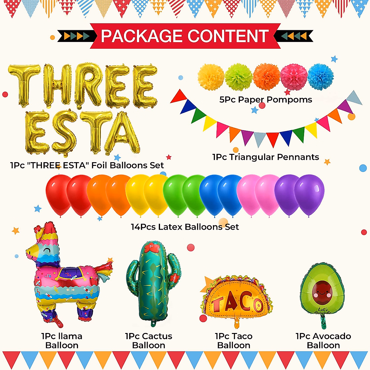Three Esta Birthday Decorations Mexican Third Birthday Party Decoration 3rd Birthday Decorations Three Birthday Decorations Fiesta Birthday Party Decoration Cinco De Mayo Mexican Taco Party Decoration
