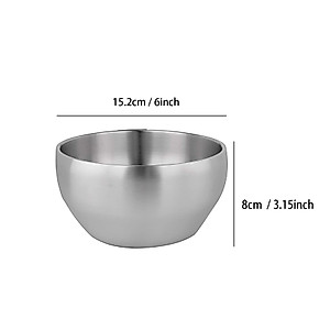 IMEEA Ice Cream Bowl Insulated Bowl 28oz Double Wall Soup Bowl SUS304 Stainless Steel Cereal Bowl, Set of 2