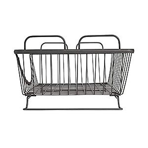 Spectrum Diversified 20076 Ashley Stacking Tray Wire Pet, Toy, Office, Kitchen Dorm Storage Utility Bin Stackable Organizer, Industrial Gray