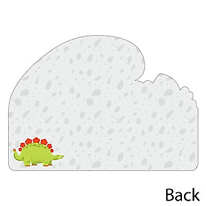 Big Dot of Happiness Roar Dinosaur - Shaped Cards - Dino Mite Baby Shower or Birthday Party Thank You Note with Envelopes - Set of 12