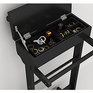 Brefhome Valet Stand for Man,Clothes Stand with Top Tray,Used in Entryway Office Living Room,Black