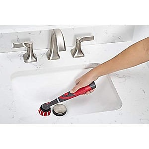 Rubbermaid Cleaning Power Electric Scrub Brush Microfiber Refill Kit, 2 Pieces, Red/Gray, Multi-Purpose Scrub Brush Refills Compatible with Rubbermaid Power Scrubber