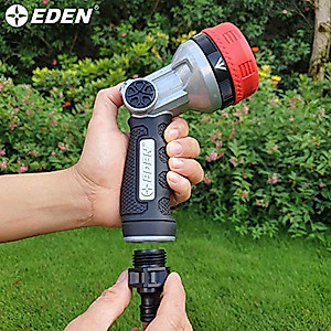 Eden 95210 Premium Garden Hose Fitting Quick Connect with Water Stop & Lock Feature, 5 pc Set