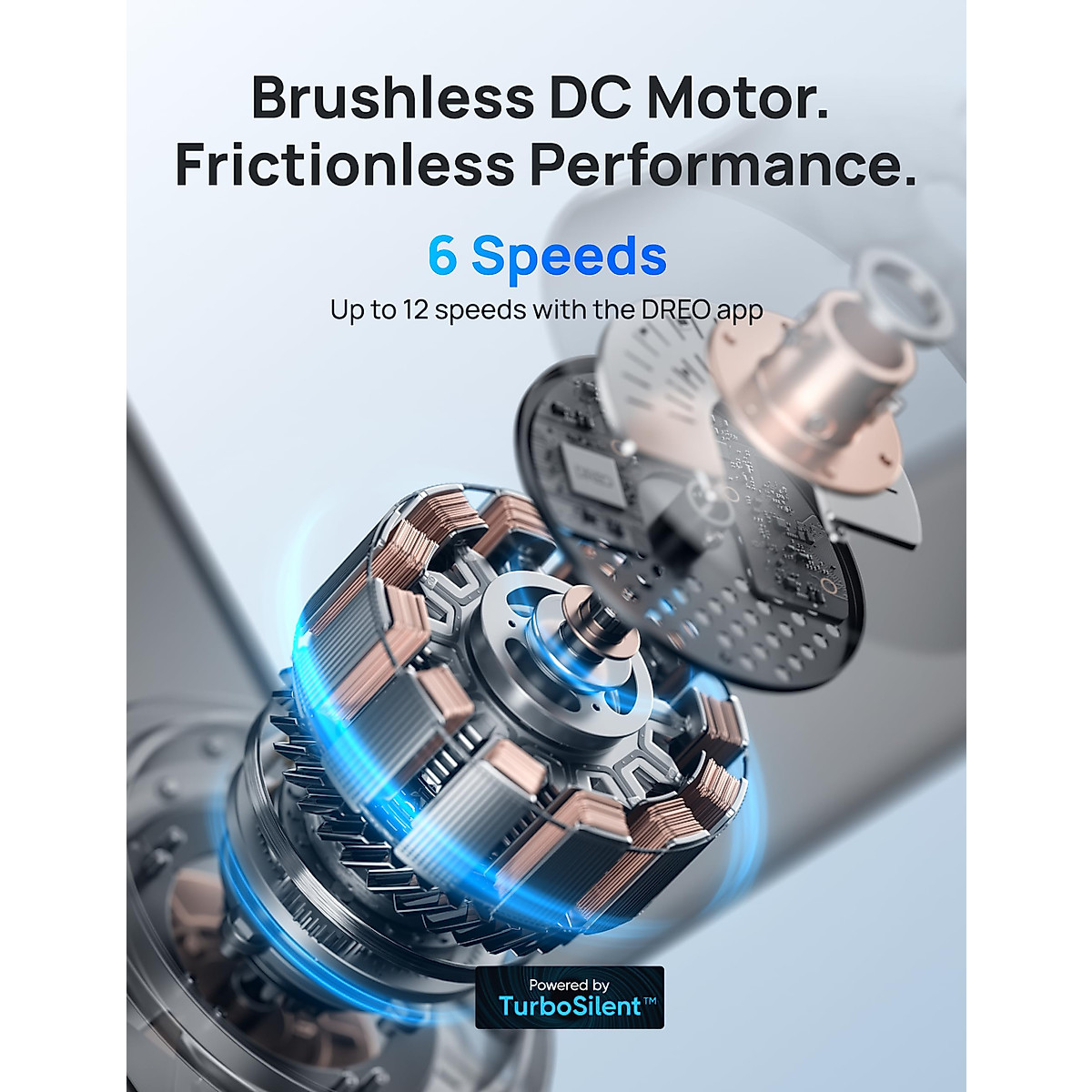 Dreo Smart Ceiling Fan with Lights, 52 Inch, 12 Speeds & 3 Fan Modes, Stepless Color Tones, Dimmable LED Light, 12H Timer, Quiet DC Motor, Remote/APP/Alexa Control, White Ceiling Fans Indoor