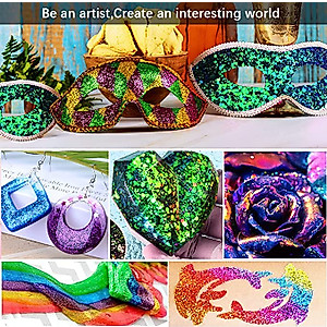 Holographic Chunky Glitter, Rose Gold Glitter, Chunky Mix Glitter, Poly Holographic Chunky Mix Glitter for Resin, DIY, Body & Nail Art Decoration