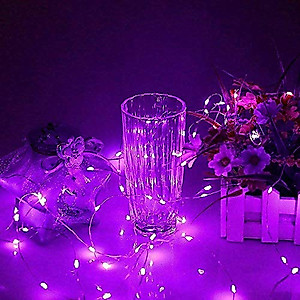 BOLWEO 10Ft 30 LED Purple Fairy Lights Battery Operated String Lights Starry for Bedroom Decor Diwali Halloween Christmas Lights Tree Wedding Party Decoration