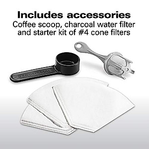 Hamilton Beach Professional Programmable Drip Coffee Maker, 12 Cup Capacity Ergonomic Carafe, 60oz Removable Reservoir, Brushed Metal (49500)