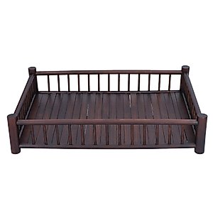 Storage Baskets, Rectangular Bamboo Zen Tea Tray Basket 16.9x11.8x3.7in Multipurpose Decorative Tray Chinese De Style for Tea Set Storage Food Storage(Dark Brown)