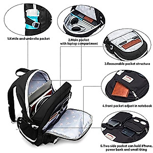 Laptop Backpack can hold 15.6 Inch Bag College Backpack Travel Daypack for Overnight Backpack suitable for Women (Black)