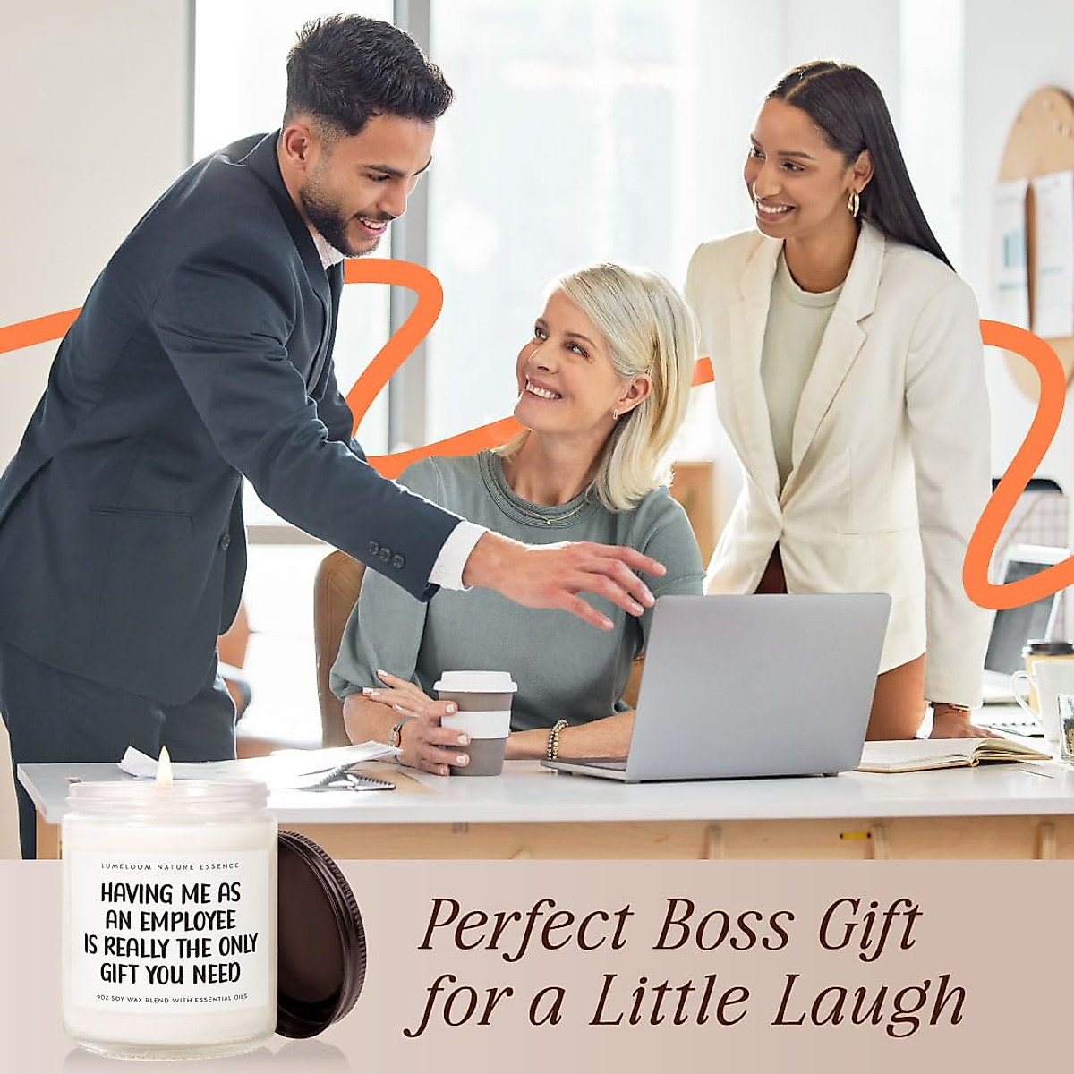 Boss Gifts for Women, Men, Gifts for Boss- 9oz Aromatherapy Lavender Scented Soy Wax Candle- Cool Gifts for Bosses, Boss Lady Gifts for Women, Best Boss Gifts, Boss Birthday Gifts, Boss Christmas Gift