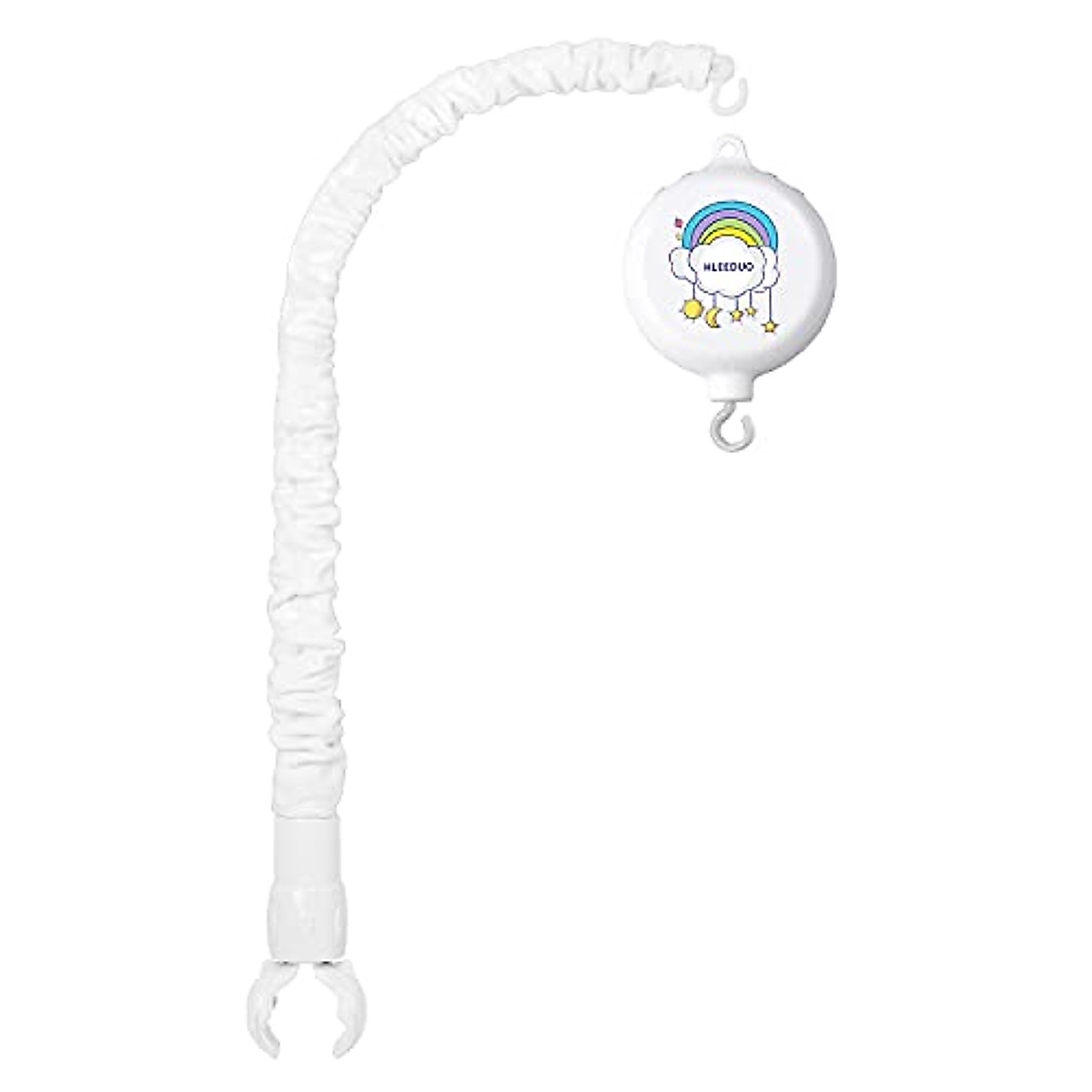 HLEEDUO 23 INCH Baby Mobile arm for Crib,Mobile Holder for Crib-White Baby Mobile arm with Nursery Crib Mobile arm Cover, Mobile Hanger for Crib