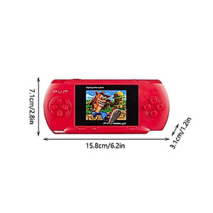 [2022 Version] Handheld Game Consoles, 2.4 Inch HD Color Screen Games Consoles Built-in 520 Classic Games - Rechargeable Battery Portable Style Game Consoles, Christmas Gift for Children (Red)