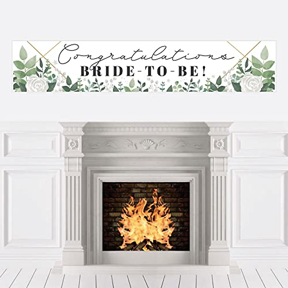 Big Dot of Happiness Boho Botanical Bride - Greenery Bridal Shower and Wedding Party Decorations Party Banner