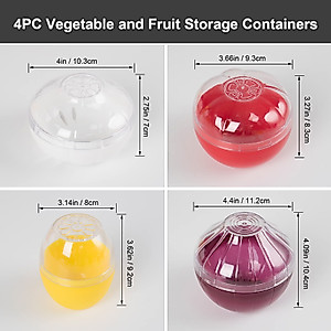 Vegetable and Fruit Storage Containers for Fridge, BPA Free Fresh reusable Food Savers, Onion Storage Container 、Garlic Saver、Tomato Saver and Lemon Keeper，Refrigerator Vegetable Crisper (Circular)