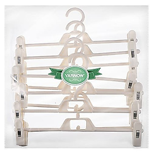 YARNOW Pants Hangers Plastic Trouser Clip Hangers, 10 Pack Adjustable Skirt Hangers with Clips, 360- Rotating Non- Slip Clip Hangers for Pant Skirt Jeans (13. 8 x 5. 7 Inch White) Clip Hangers