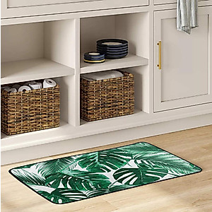 Palm Tree Kitchen Runner Rug Non Slip Area Mat Bath Rugs for Bathroom Indoor Carpet Doormat Floor Dirt Trapper Mats Shoes Scraper 39"x 20"