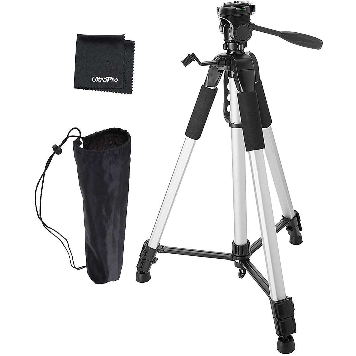 UltraPro 72" Inch Aluminum Camera Tripod Bundle for Canon, Nikon, Sony, Samsung, Olympus, Panasonic, Pentax, and All Digital Cameras, Includes UltraPro Microfiber Cleaning Cloth