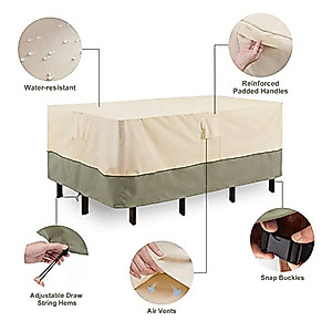 COSFLY Patio Furniture Covers Waterproof for Table and Chairs, Outdoor Table Cover Rectangular - Fits up to 90 x 64 x 28 inches (L x W x H)