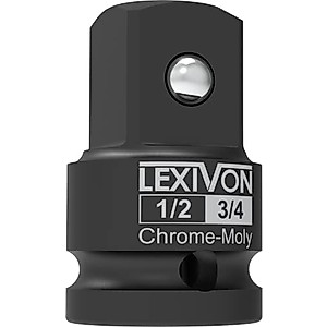 LEXIVON 1/2-Inch Impact Socket Adapter, 1/2" Female x 3/4" Male Increaser | Chrome-Molybdenum alloy steel = Fully Impact Rated (LX-401)