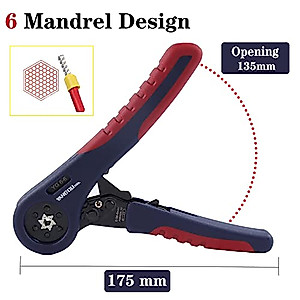 Yangoutool Ferrule Crimping tool YG6-6 Awg28-10 Hexagonal Increasing Conductive Area Unique Compact Design Wire Ferrell Crimper for Wiring Cable Insulated End-Sleeves Assortment Connectors Terminal