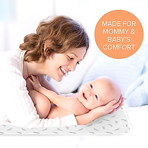 Kushies Deluxe Waterproof Changing Pad Liners - 20 x 30 inches Baby Changing Table Pad Covers - Baby Changing Pads in Grey Scribble - Diaper Changing Pad Cover Waterproof for Changing Station