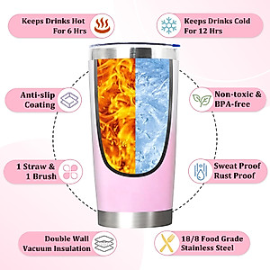 60th 1965 Birthday Gifts for Women, 60 Year Old Birthday Cups Gifts for Her, 60th Birthday Decorations for Woman, Cool 60 Gift for Women Turning 60, 60 and Fabulous 20 OZ Stainless Steel Tumbler